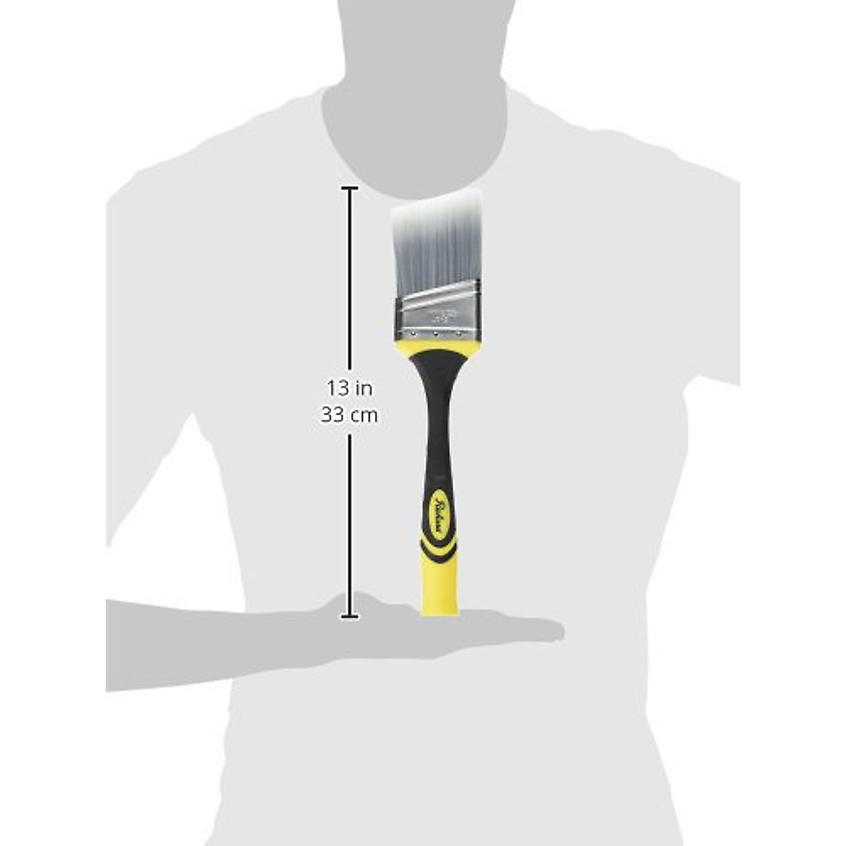 Richard 80833 Goose Neck Angular Paint Brush with Flexible Soft Grip Handle, 2-1/2"