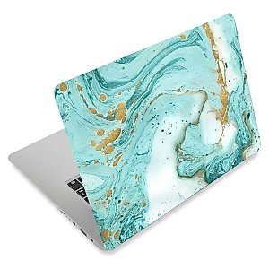 ArtSo Laptop Skin Sticker Decal 12" 13" 13.3" 14" 15" 15.4" 15.6 inch Laptop Universal Netbook PC Notebook Vinyl Reusable Skin Sticker Cover Art Decal Case Protector Personalized, Teal Turqoise Marble