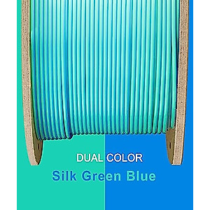 OVERTURE Silk PLA 1.75mm Dual Color Filament, Clog-Free Shiny 3D Printer Filament, 1kg Spool(2.2lbs), Dimensional Accuracy +/- 0.03 mm, Fit Most FDM Printer(Silk Green-Blue)