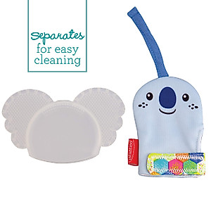 Infantino Crystal Clear Teething Mitten - Teethe & Play Wearable Soft “Mitten” with 100% Paint-Free, Dye-Free Textured Silicone. Easy-Grasp Natural Rubber Teether for Baby (Koala)