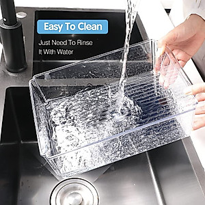 Pure Future Set of 10 Refrigerator Organizer Bins Stackable with Lids, Fridge Organizers and Storage Clear, BPA-Free, Fridge Storage Containers for Fruits & Vegetables