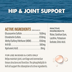 GRIZZLY PET PRODUCTS Joint Aid for Dogs Liquid Hip and Joint Support (Extra Strength), 16 fl oz