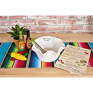 Mud Pie Circa Taco Salad Bowl and Towel Set, White, 5" x 10" dia
