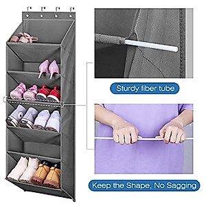 MISSLO Over The Door Shoe Organizer with Deep Pockets and 24 Large Mesh Pockets White