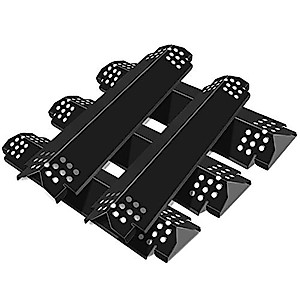 MONIBAQ 5 Packs Flame Tamers for Nexgrill 5 Burner 720-0888 720-0888N, 4 Burner 720-0830H 720-0830D Replacement Parts, Porcelain Steel Heat Plate Shields-14.6 X 4.2 inch