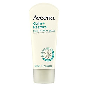 Aveeno Calm + Restore Skin Therapy Balm, Soothing & Moisturizing Skin Protectant for Sensitive Skin, Colloidal Oatmeal & Ceramide to Help Fight Dry Skin, Fragrance- & Steroid-Free, 1.7 oz