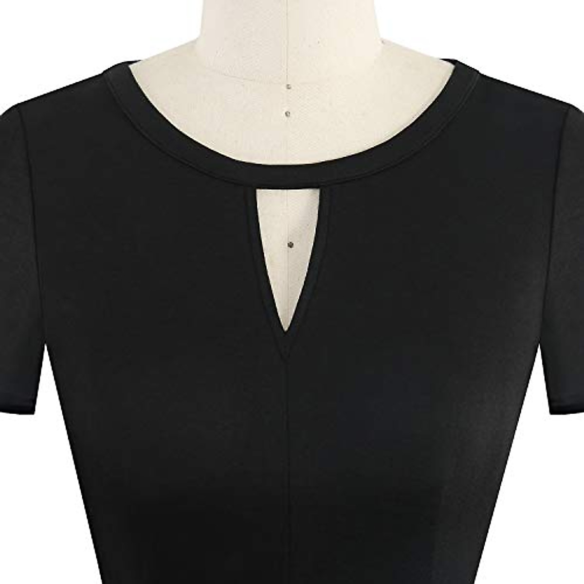 YATHON Women's Vintage Floral Flared A-Line Swing Casual Party Dresses with Pockets (S, YT018-Black White Flo)