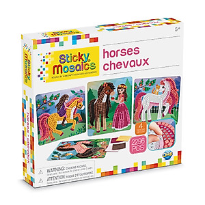 ORB 50993.0 Sticky Mosaics Horses, Multi, Brown/Yellow/Pink/Green, 12" x 2" x 10.75"