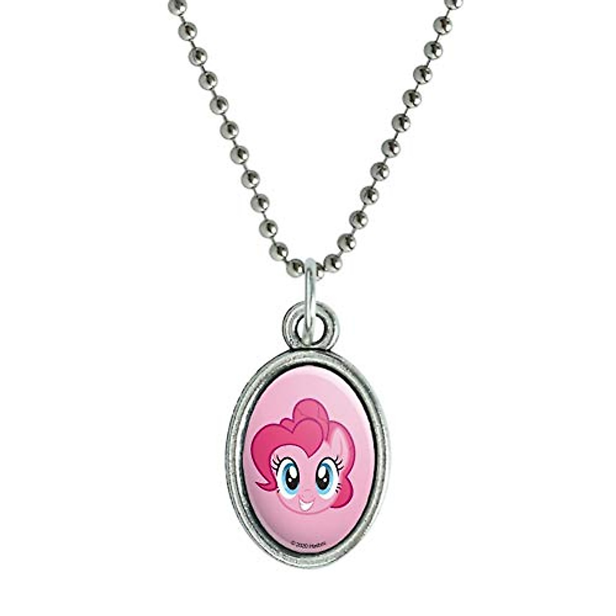 GRAPHICS & MORE My Little Pony Pinkie Pie Face Antiqued Oval Charm Pendant with Chain