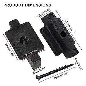 LifCratms 50Pcs Hidden Fasteners Clips for Deck Fastening, Black Nylon Plastic T Clips with Metal Screws for Composite Decking Boards Universal Deck Fastener Clips System