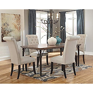 Signature Design by Ashley Tripton Classic Tufted Upholstered Armless Dining Chair, 2 Count, Beige