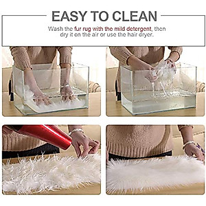 LOOGOOL Faux Fur Fabric Soft Plush Patchwork Sheet White Fur Tip Dyed Toy Bag Sewing Craft DIY Supplies (16x20 inch, Brown)