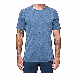 LULULEMON Men's Metal Vent Tech Short Sleeve Crew 2.0 T-Shirt (Midnight Shadow/Tempest Blue, L)