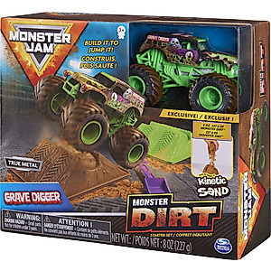 Monster Jam, Grave Digger Monster Dirt Starter Set with 8oz Monster Dirt and Official 1:64 Scale Truck