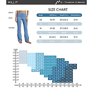 Willit Women's Fleece Lined Pants Yoga Bootcut Thermal Winter Pants High Waisted Flare Leggings Water Resistant Black M