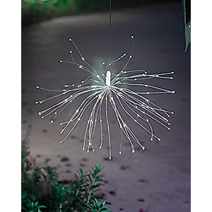 4 Pack Firework Lights 150 Led Copper Wire Starburst String Lights 8 Modes Battery Operated Fairy Lights with Remote Hanging Christmas Lights for Party Patio Wedding Waterproof Decoration (White)