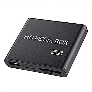 HD Media Player Box 110-240V Full HD Mini Box Media Player 1080P Media Player Box Support USB MMC RMVB MP3 AVI MKV.(Black)