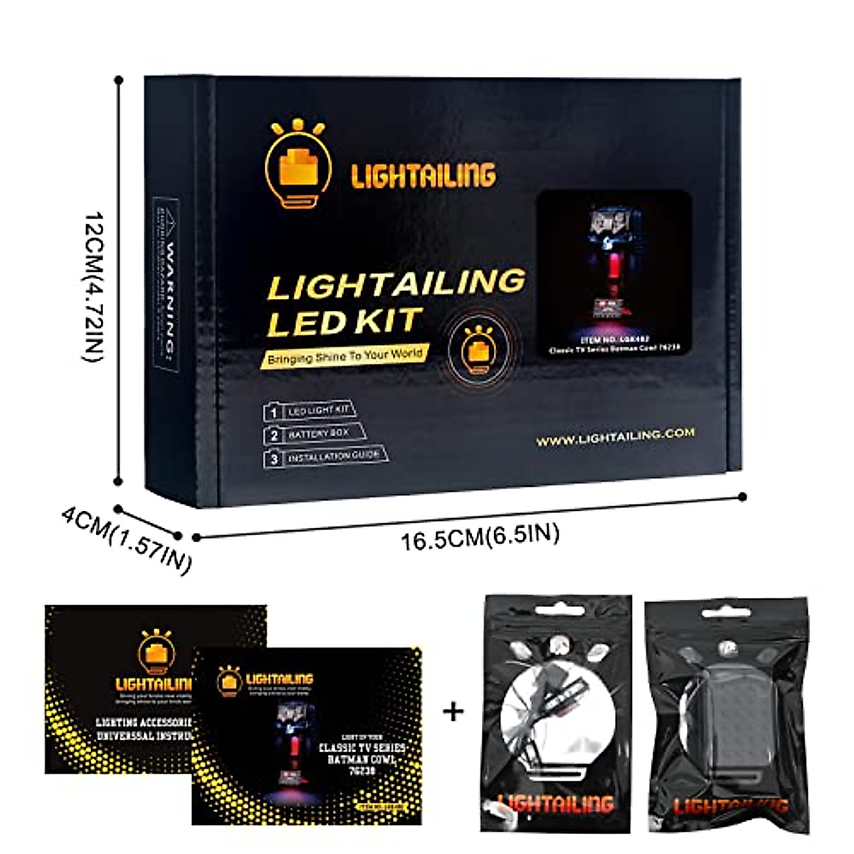 LIGHTAILING Led Light for 76238 Classic TV Series Bat-Man Batmobile Cowl Building Blocks Model - NOT Included The Model Set