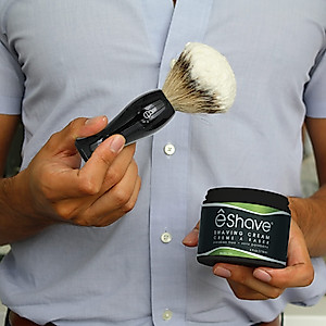 eShave Shaving Cream for Men, White Tea, prevents shaving irritation and razor burn, generates a rich lather for a soft, silky, Smoothest Shave
