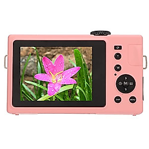 ASHATA 1080P FHD Micro Single Digital Camera 24MP 3 Inch TFT LCD Display 16X Digital Zoom Portable Mini Vlogging Camera Mirrorless Camera for Students, Teens, Kids(Pink)