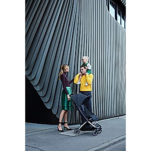 gb Pockit+ All City, Ultra Compact Lightweight Travel Stroller with Front Wheel Suspension, Full Canopy, and Reclining Seat in Night Blue