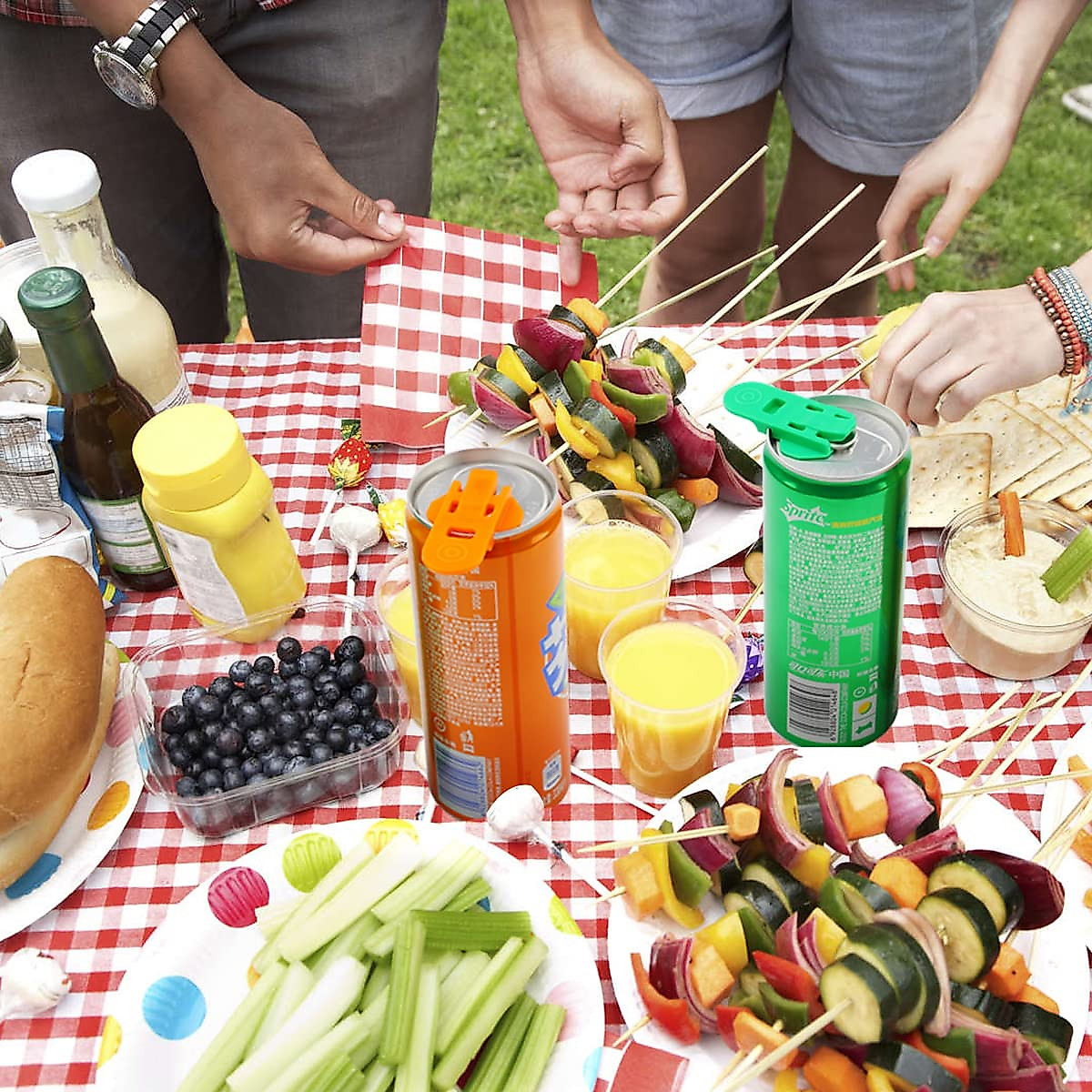 Easy Can Opener, 6-Pcs color soda beer can opener and beverage can cover protector,Premium Plastic Shields.