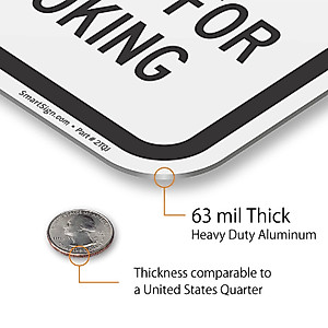 SmartSign 18 x 12 inch “This Is A Smoke-Free Property, Thank You For Not Smoking” Metal Sign, 63 mil Laminated Rustproof Aluminum, Red, Black and White, Made in USA