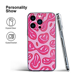 VICLASBISKIY Phone Case Hot Melted Face Psychedelic Pattern Compatible with iPhone 13 Mini Case Accessories Shock Scratch 3D Waterproof Transparent