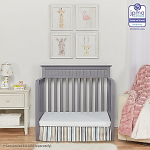 Dream On Me Harbor 4-in-1 Convertible Mini Crib in Storm Grey, Greenguard Gold Certified