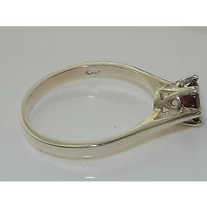 925 Sterling Silver Natural Garnet Womens Solitaire Ring - Sizes 4 to 12 Available