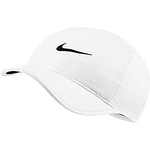 Nike Women's Tennis Featherlight Cap, White/White/Black, One Size
