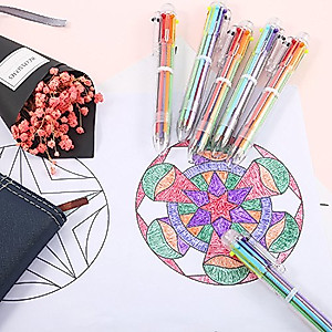 Hicarer 20 Pack 6-in-1 Retractable Ballpoint Pens 6-Color Ballpoint Pen Multicolor Pens for Office School Supplies Students Children Gift