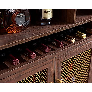 Home Source Contemporary Home Bar Shelf Walnut