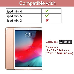 SURITCH Case for iPad Mini 4/iPad Mini 5,【Built in Screen Protector】【Auto Sleep/Wake】【Pencil Holder】 Lightweight Leather Case Flip Cover with Stand for iPad Mini 4/Mini 5 7.9"(Rose Gold)