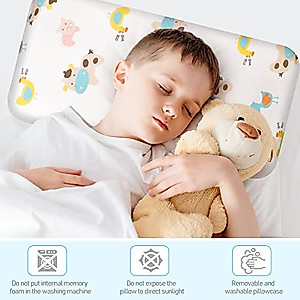 ICARE Toddler Pillow,Travel Pillow,20x12 Inch Cotton Pillow-s for Sleeping, Kids Pillow with Washable Cartoon Pillowcase - Perfect for Travel, Toddler Bed Set