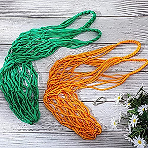 Camidy 4 Pack Chicken Feeding String Bag, Hanging Vegetable Cabbage Feeding Net Bags Snack Treat Feeding Holder Bag with Hook for Chickens Goose Duck Large Birds