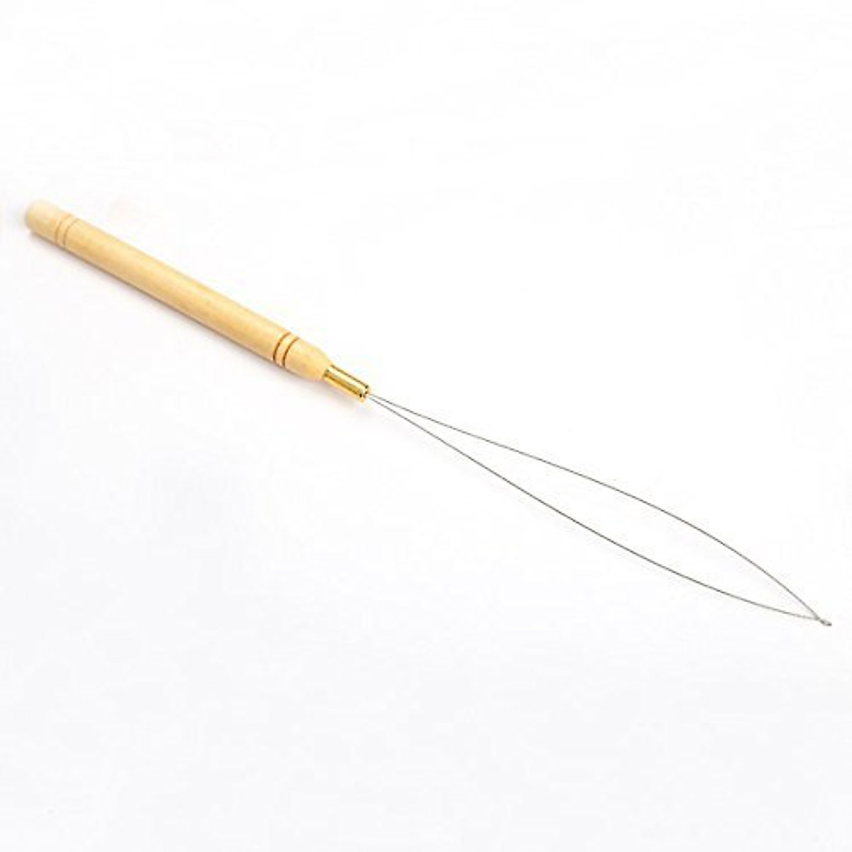 5 Wooden Hair Extensions Loop Needle Threader Wire Pulling Hook Tool for silicone microlink beads and feathers, Set of 5 for hair or feather extensions (5 Loop Tools)