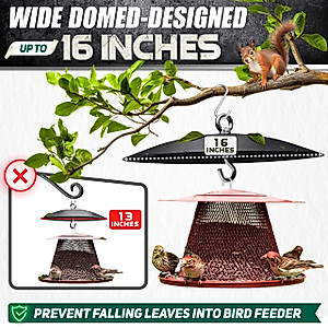 [Solid Steel]16-Inch Hanging Bird Feeder Baffle, Metal Squirrel Baffle for Bird Feeder Pole, Squirrel Proof Baffle Dome Baffle Weather Guard, Bird House Guard for Outdoor Shepherd's Hook, Hummingbird