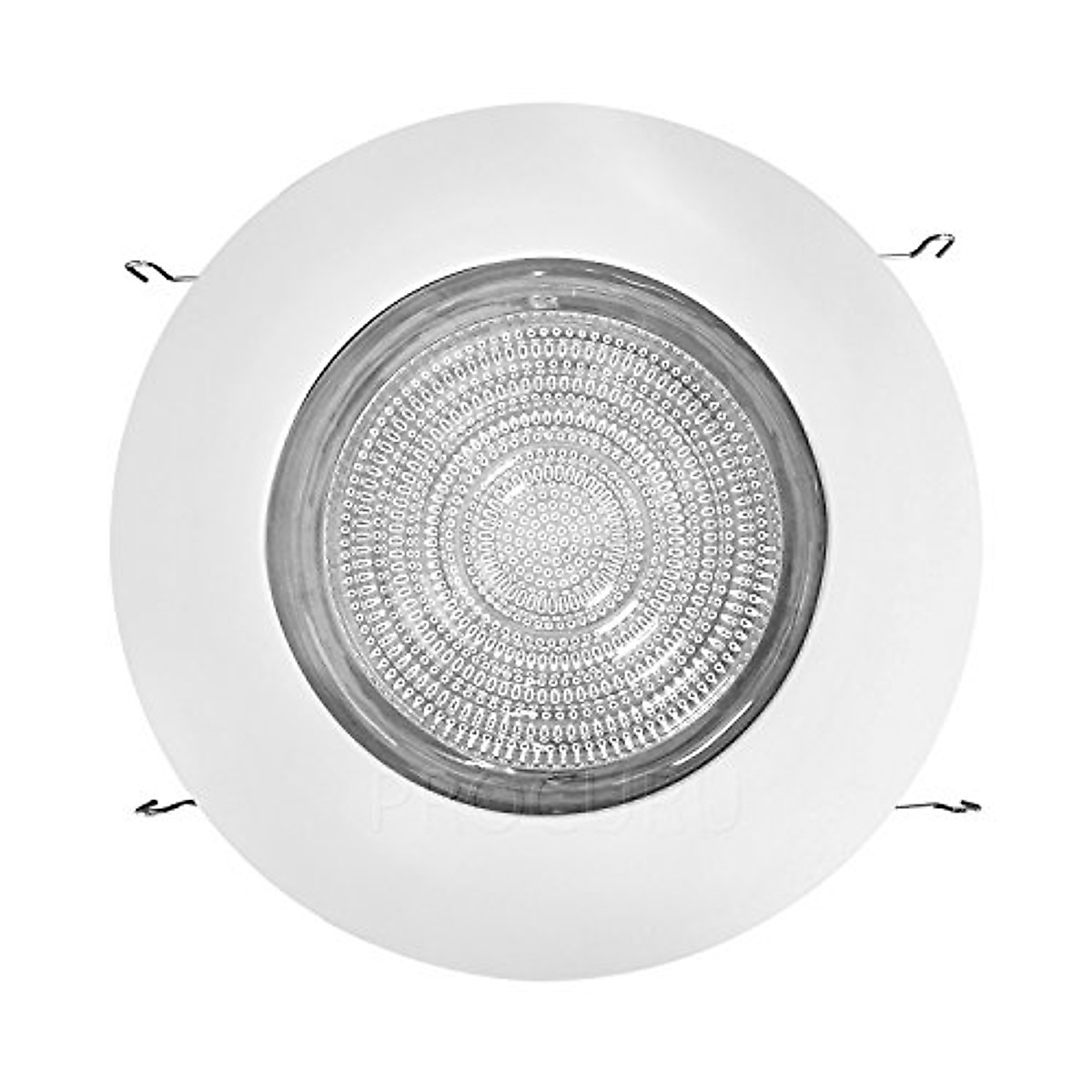 6" White Metal Shower Trim with Fresnel Glass Lens - for Wet Locations - for 6" Recessed Can Lights - UL Listed (White-Fresnel (4-Pack))