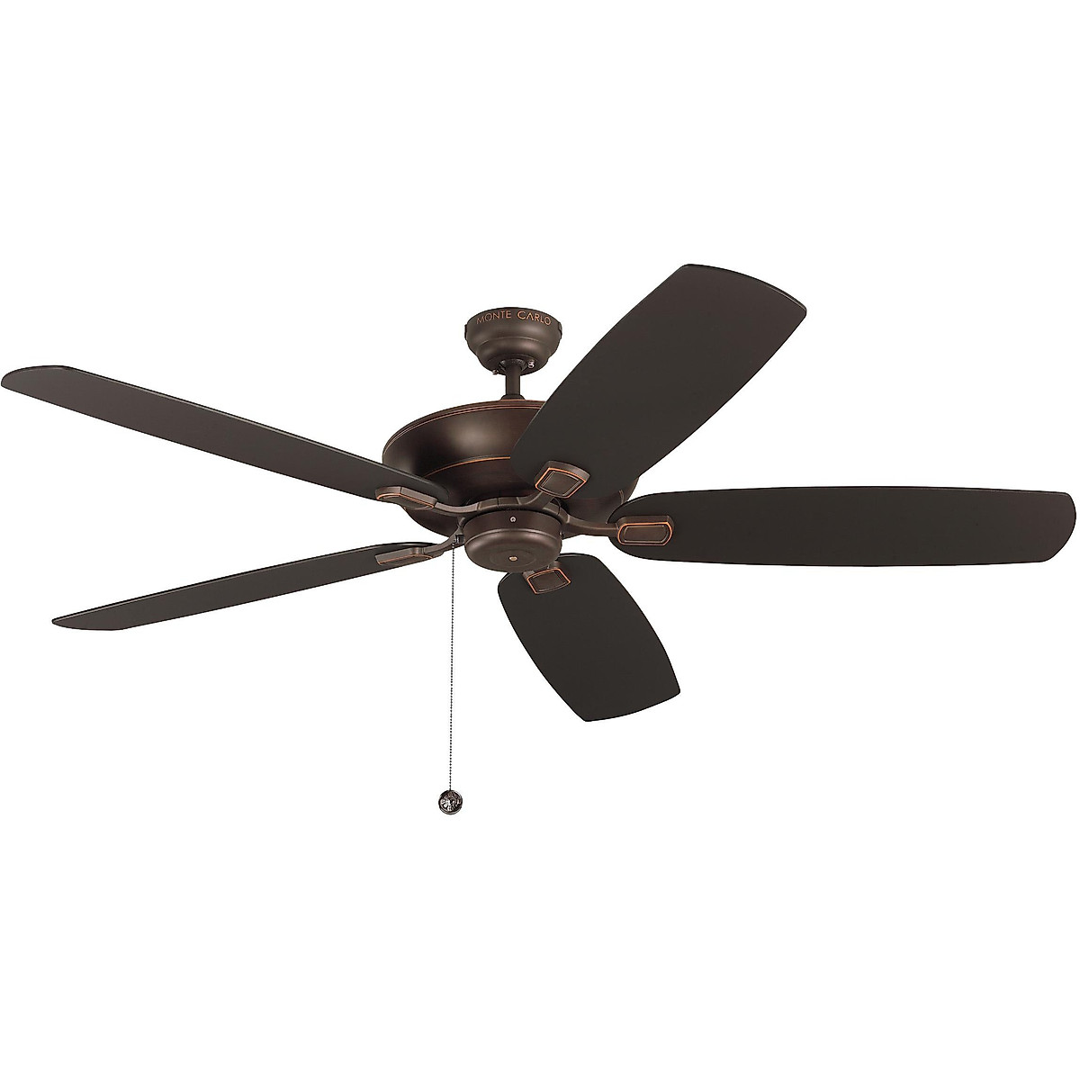 Monte Carlo 5CSM60RB Colony Super Max Dual Mount 60'' Outdoor Ceiling Fan with Pull Chain, 5 Blades, Roman Bronze