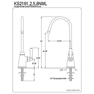 KINGSTON BRASS KS2192NML Magellan Cold Water Filtration Faucet, Polished Brass