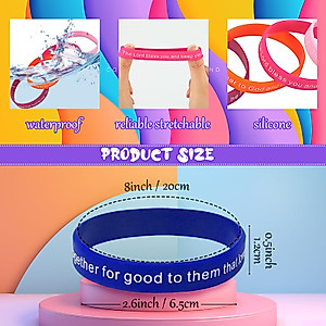 Estune 120 Pieces Bible Verses Bracelets Motivational Quote Rubber Wristbands Religious Silicone Bracelet Inspirational Silicone Wristbands Stretch Unisex for Men Women Party