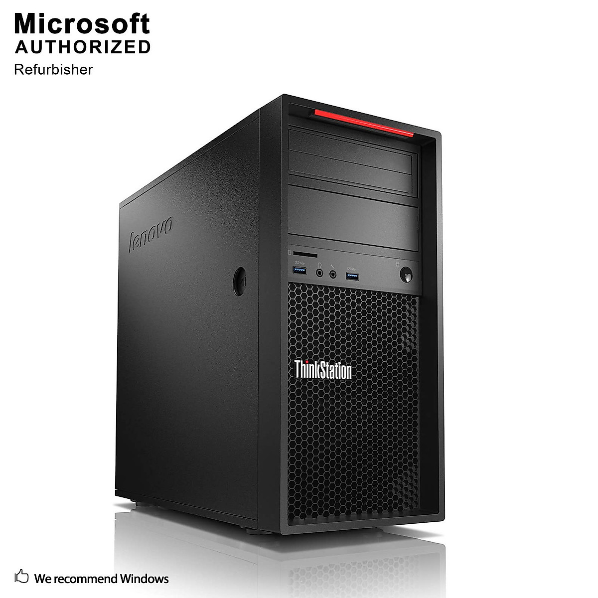 Lenovo ThinkStation P310 Tower Desktop PC, Intel Quad Core i7 6700 up to 4.0GHz, 16G DDR4, 1T SSD + 3T HDD, WiFi, BT 4.0, DVD, Windows 10 Pro 64-Multi-Language Support English/Spanish/French (Renewed)
