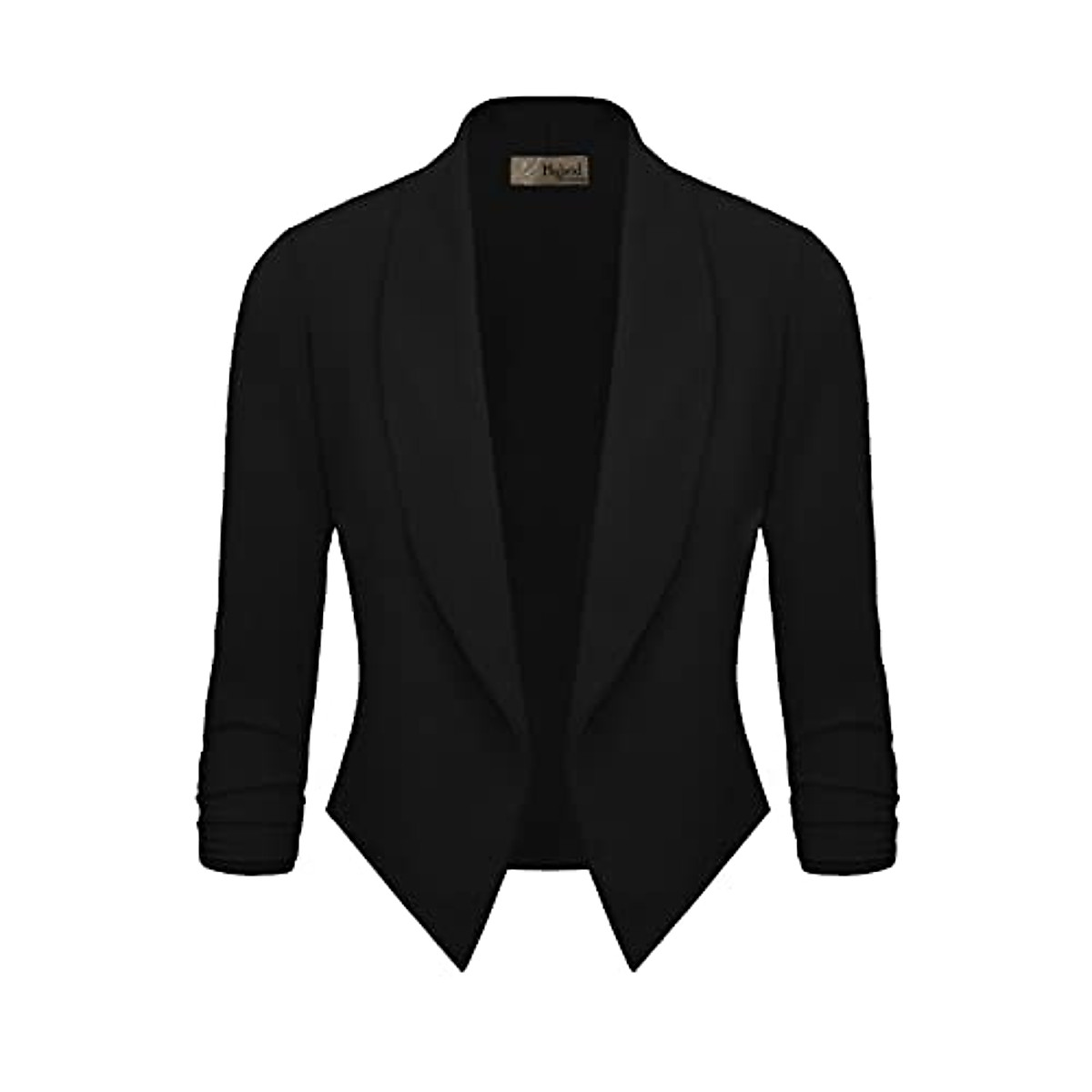 Womens Casual Work Office Open Front Blazer Jacket with Removable Shoulder Pads JK1133 1073T Black XL