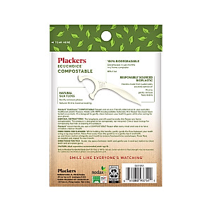 Plackers EcoChoice Compostable Dental Flossers, Sustainably Sourced, BPA Free, Recyclable Packaging, Natural Mint Flavor 50 Count (Pack of 6)