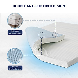 3 Inch Gel Memory Foam Mattress Topper Full Size, Cooling Bed Topper for Pressure Relief with Removable Breathable Soft Cover, CertiPUR-US Certified