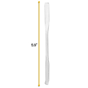 6PK Chattaway Spatulas, 5.9" - Stainless Steel, Polished - Dual Ended, Flat End & Bent End - Eisco Labs