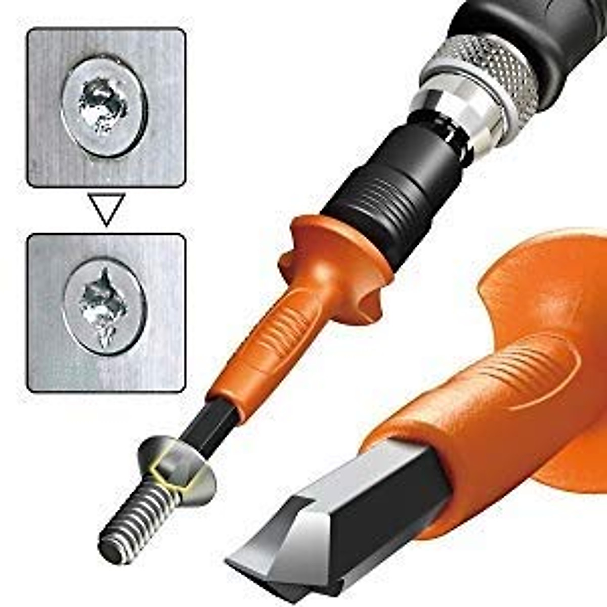ANEX Manual Impact Driver Set for Broken Screw and Frozen Screw, Stripped Screw Extractor Set, Made in JAPAN (M3-6 Screw Remover)