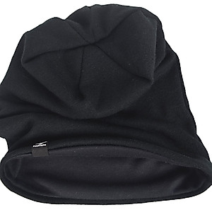 HISSHE Men's Slouch Slouchy Beanie Oversize Summer Winter Skull Cap N010 (Black)