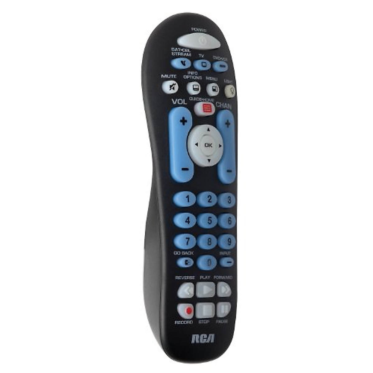 RCA RCR313BE Big Button Three-Device Universal Remote, Black